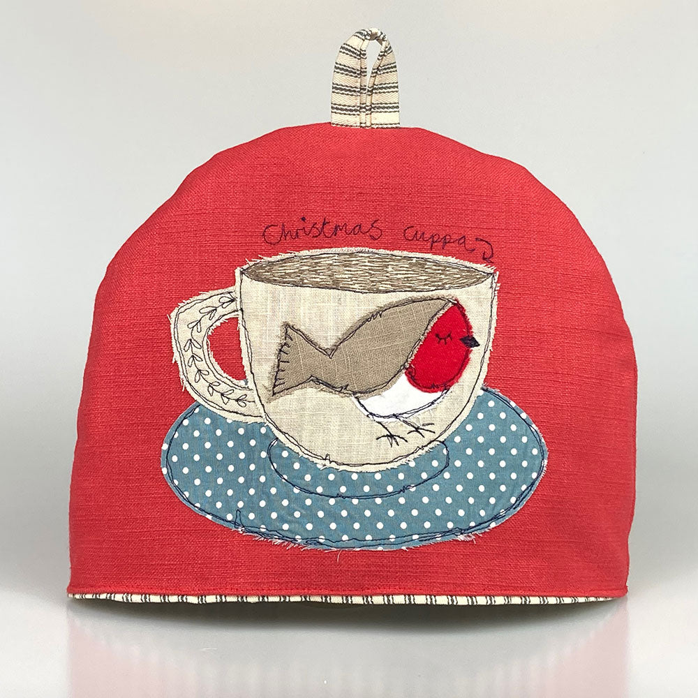 Christmas robin teacup small tea cosy – Poppy Treffry