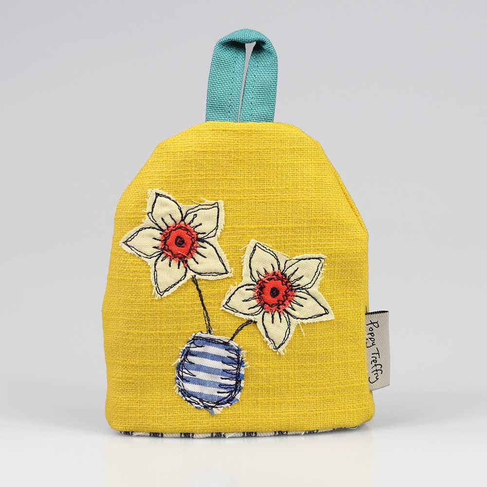 Spring daffodils egg cosy by Poppy Treffry