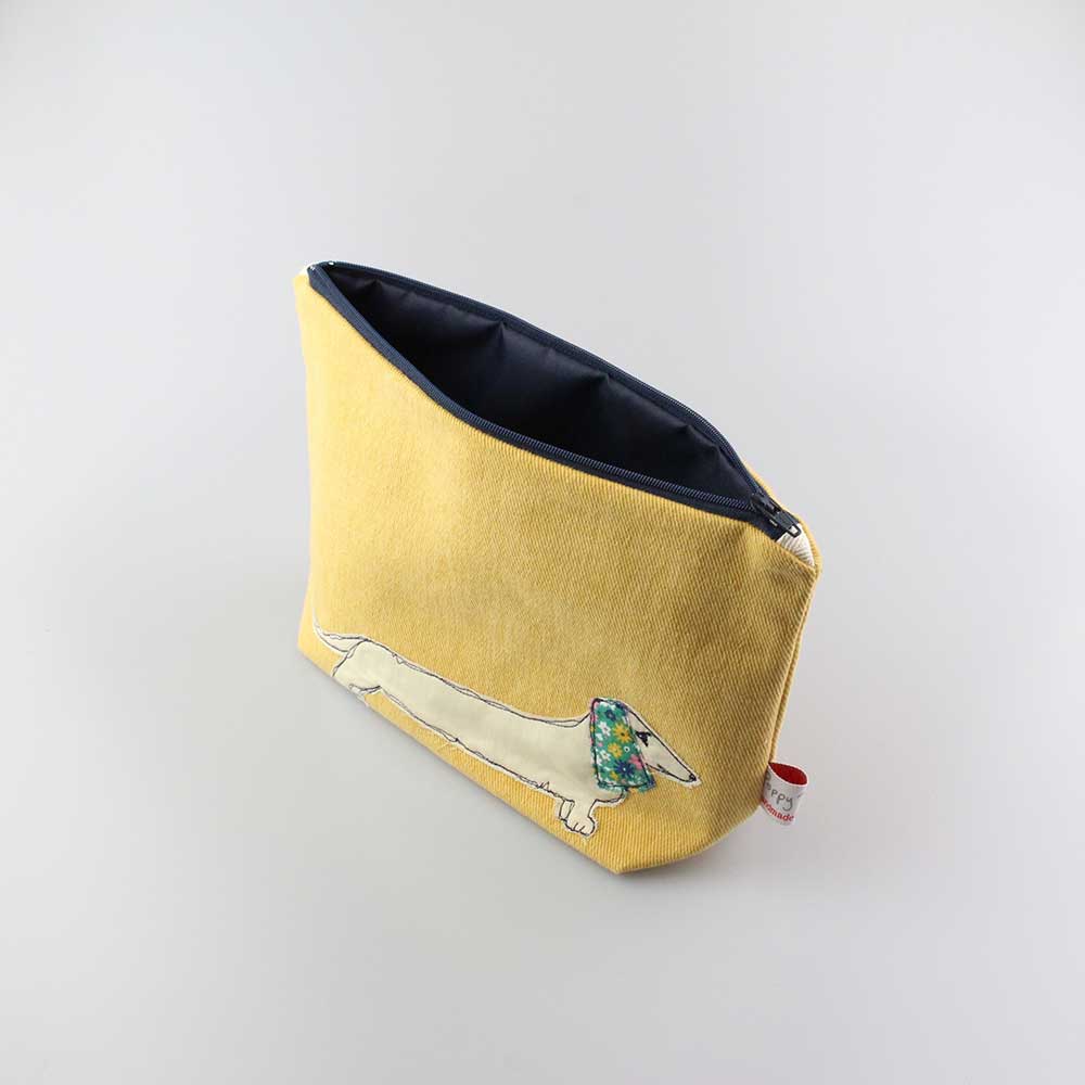 dachshund - embroidered make up bag – Poppy Treffry